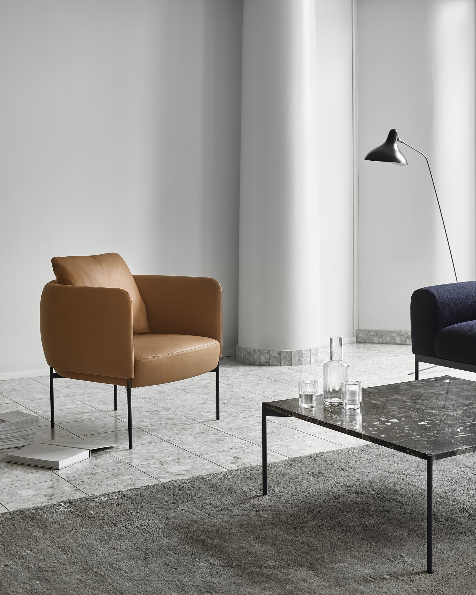 Adea Bonnet Club nojatuoli, aniliininahka | Finnish Design Shop