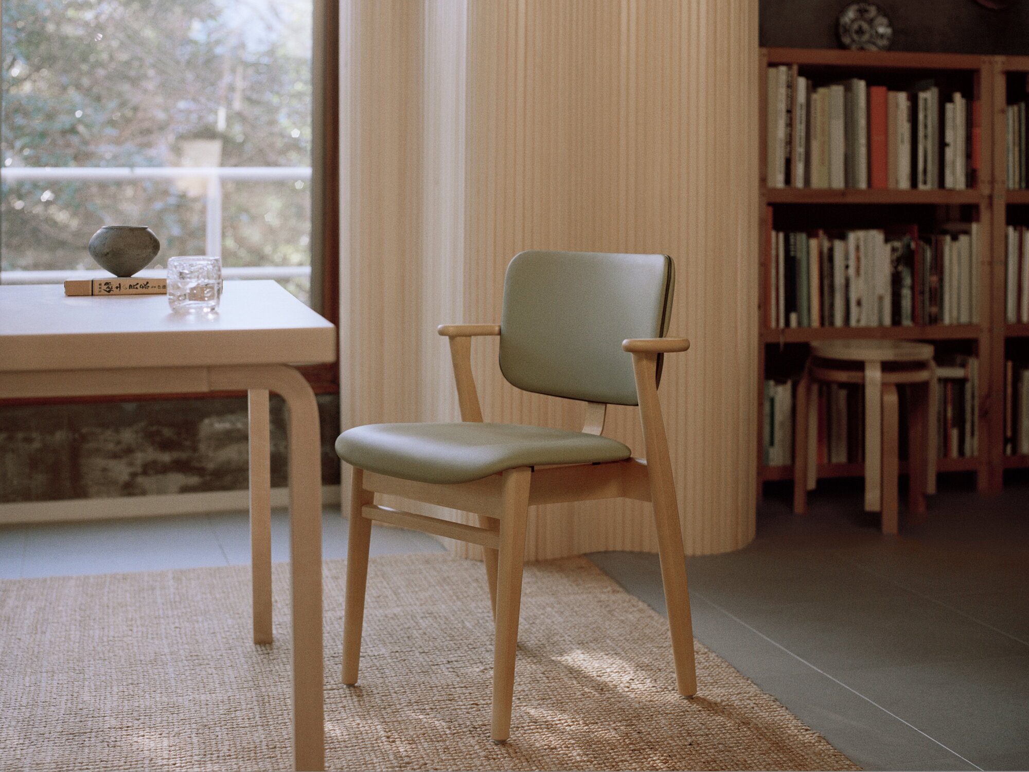 Artek Domus chair, stained honey - Spectrum leaf - Spectrum moss ...