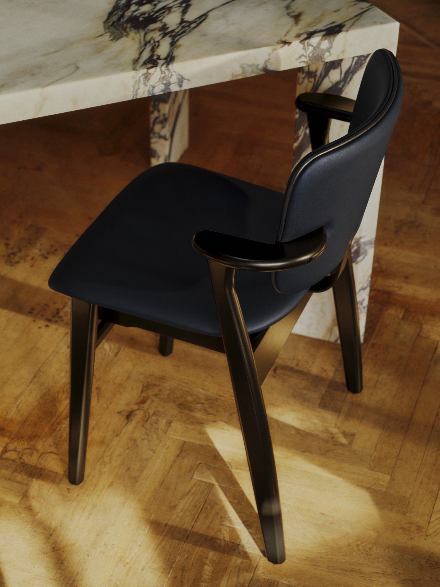 Artek Domus chair, stained black - Spectrum marine - Prestige black ...