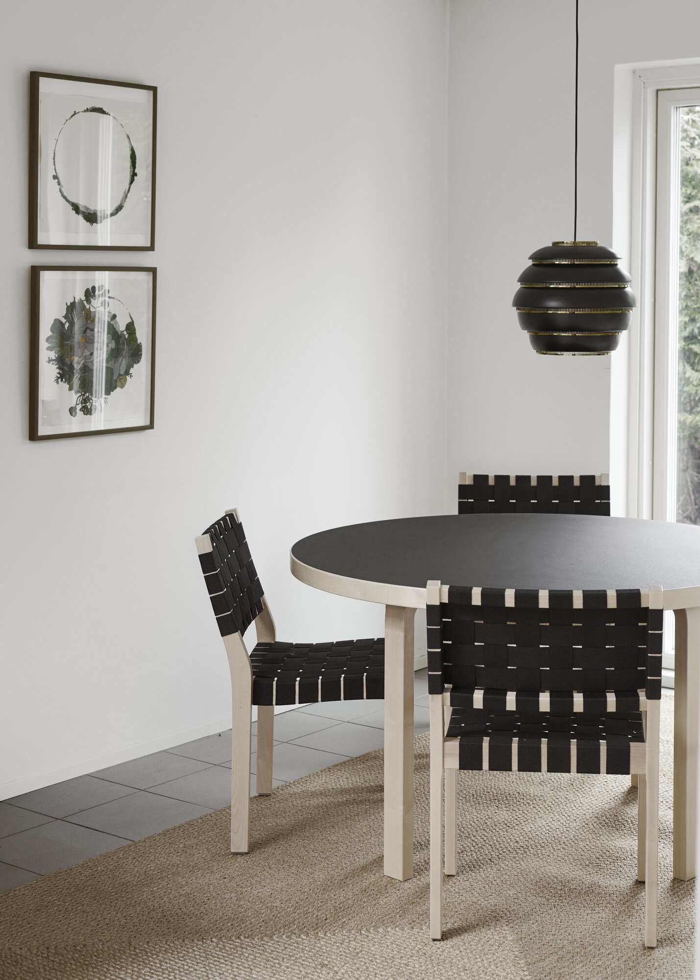Artek Aalto table 91, birch - black linoleum | Finnish Design Shop