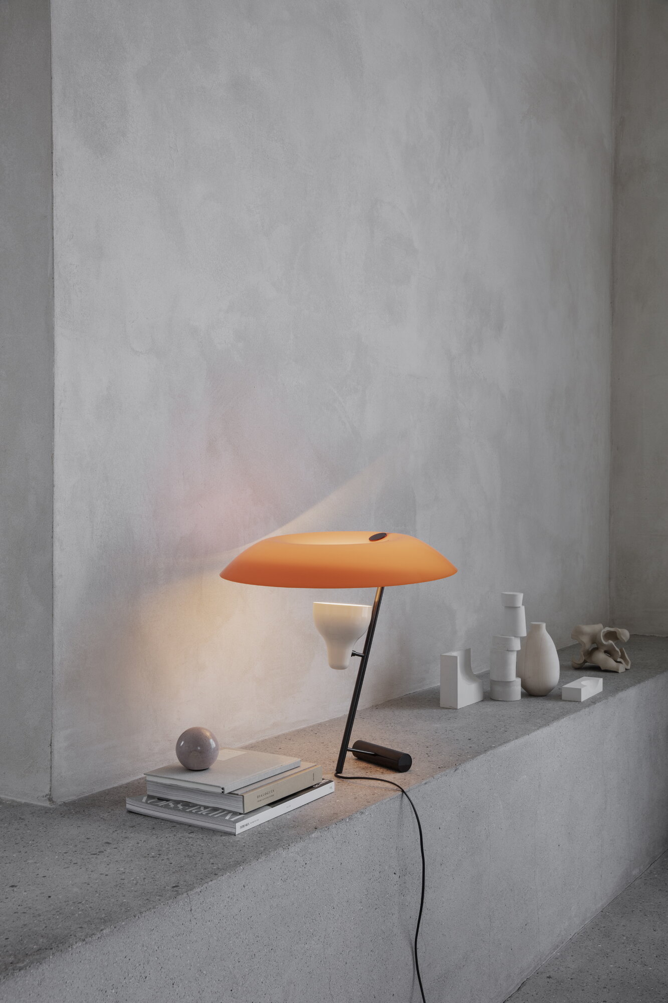 Astep Model 548 table lamp, dark burnished brass - orange | Finnish ...