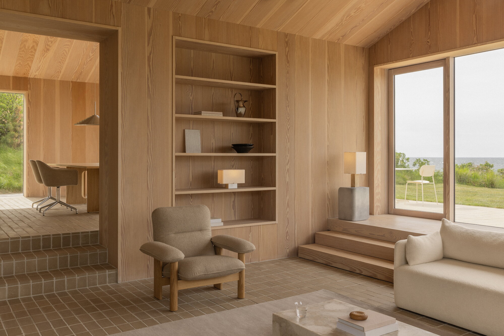 Audo Copenhagen Lampe de table Nonna, 24 cm, aluminium brossé - textile ...