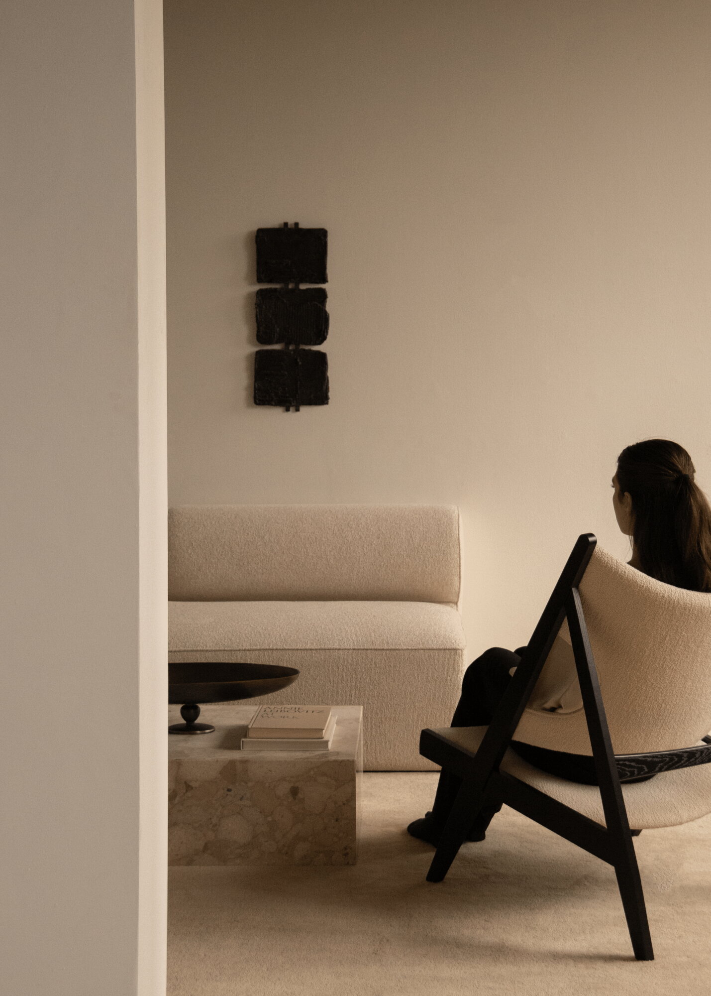 Audo Copenhagen Knitting chair, black oak - Barnum Boucle 24 | Finnish ...