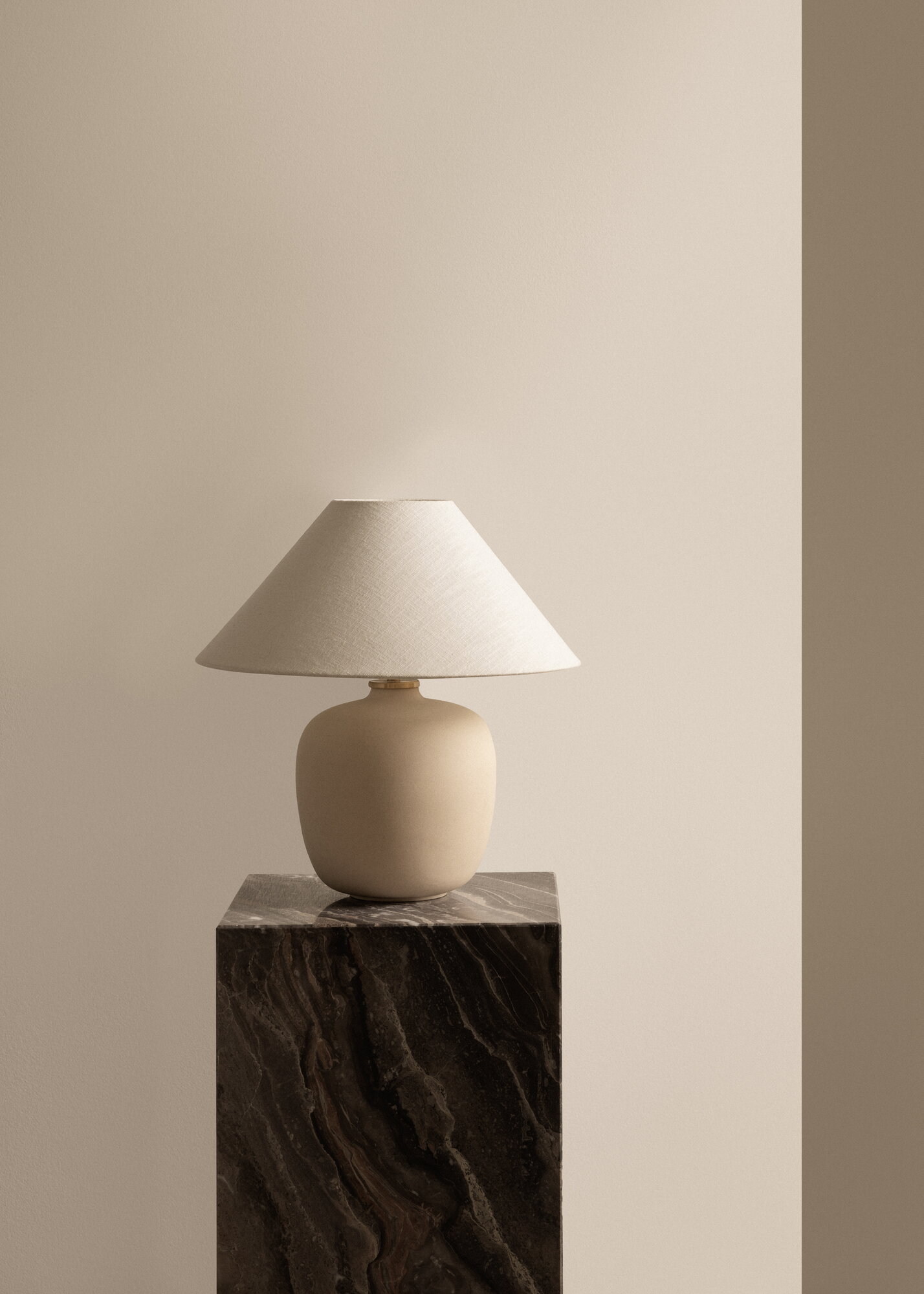 Audo Copenhagen Plinth table, high, Grey Galaxy marble | Finnish Design ...