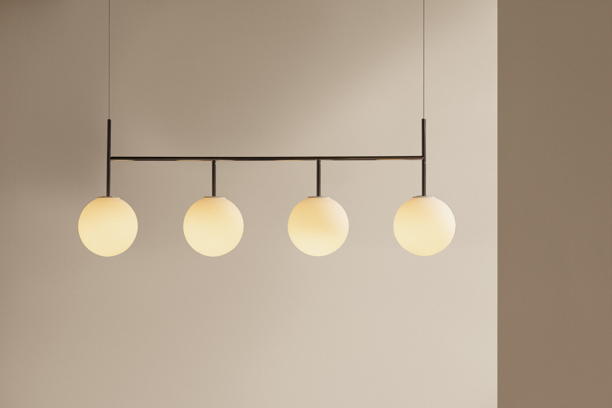 Audo Copenhagen TR Bulb pendant with frame, polished steel - matte opal | Finnish Design Shop NL