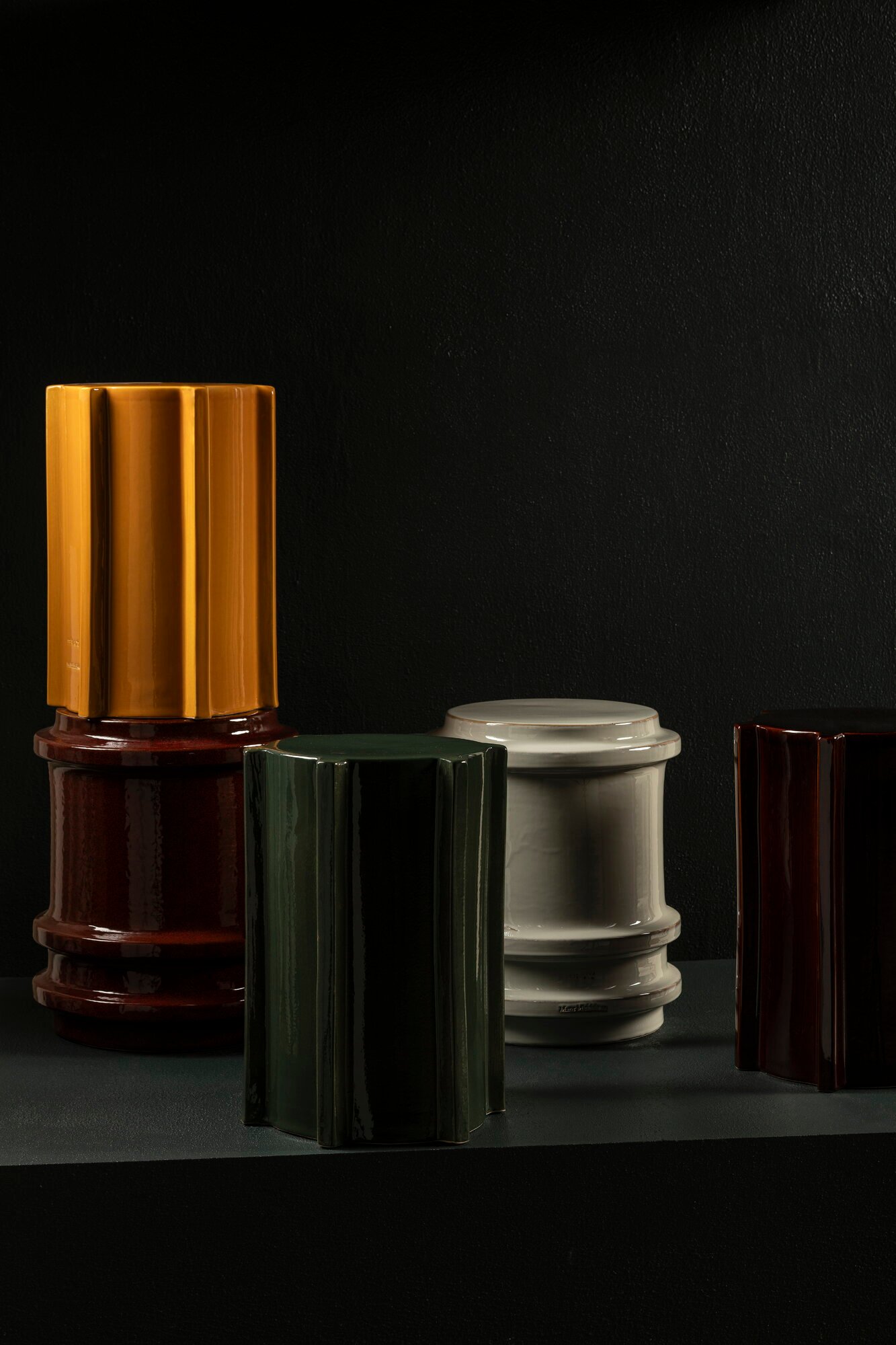 Serax Pawn Geometrical side table, 45,4 cm, ochre | Finnish Design Shop