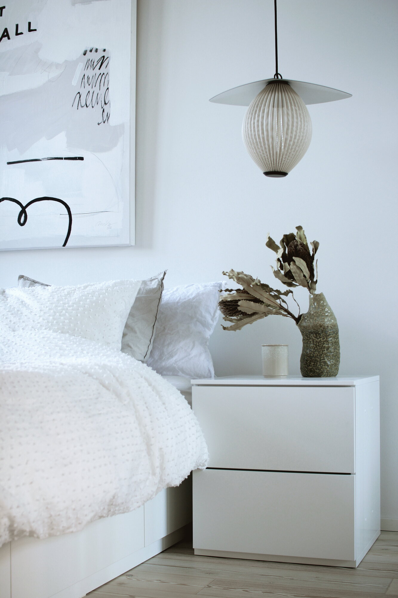 Lundia Fuuga nightstand with two drawers, white | Finnish Design Shop