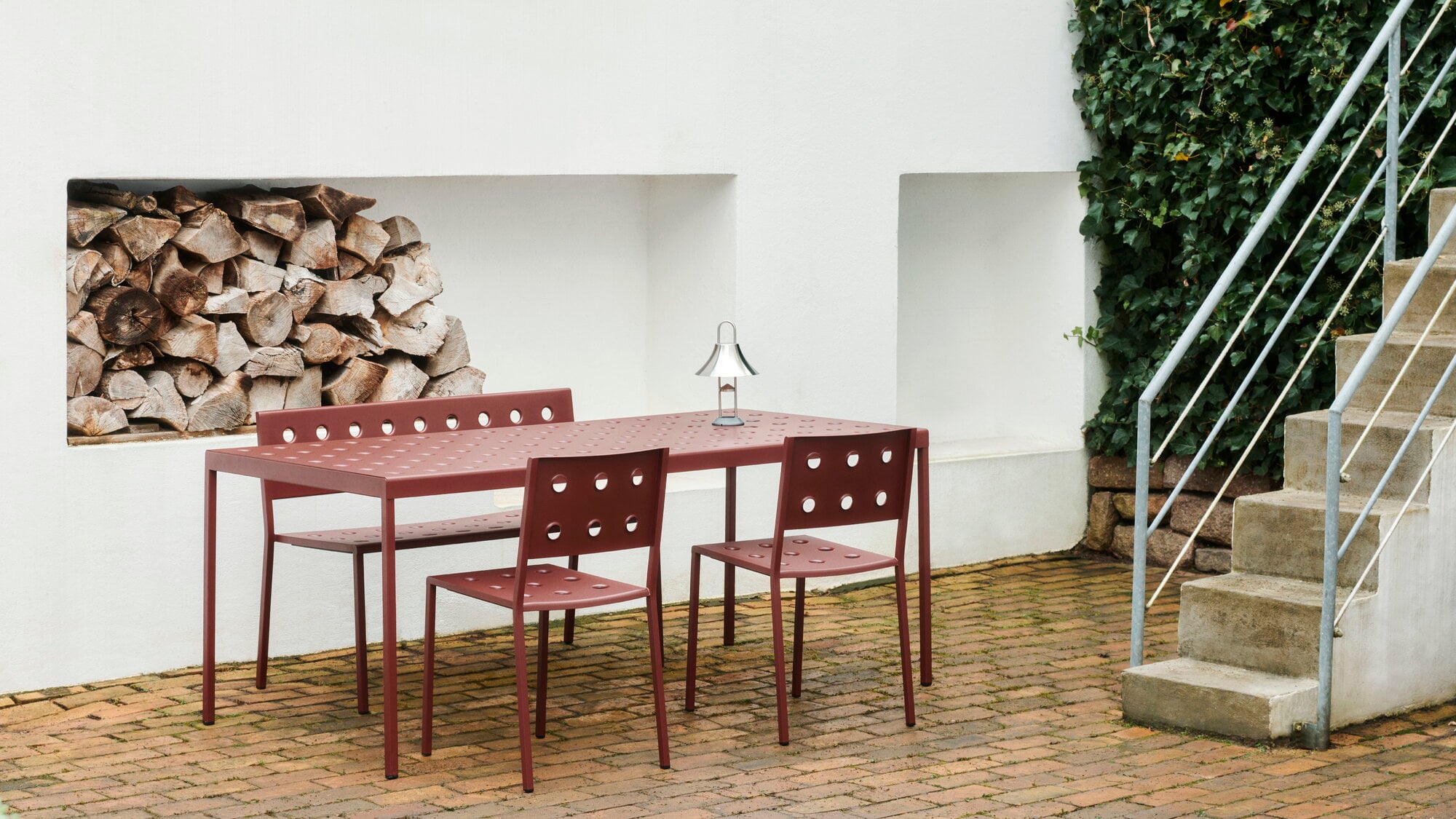 HAY Balcony Dining bench, 114 x 52 cm, iron red | Finnish Design Shop