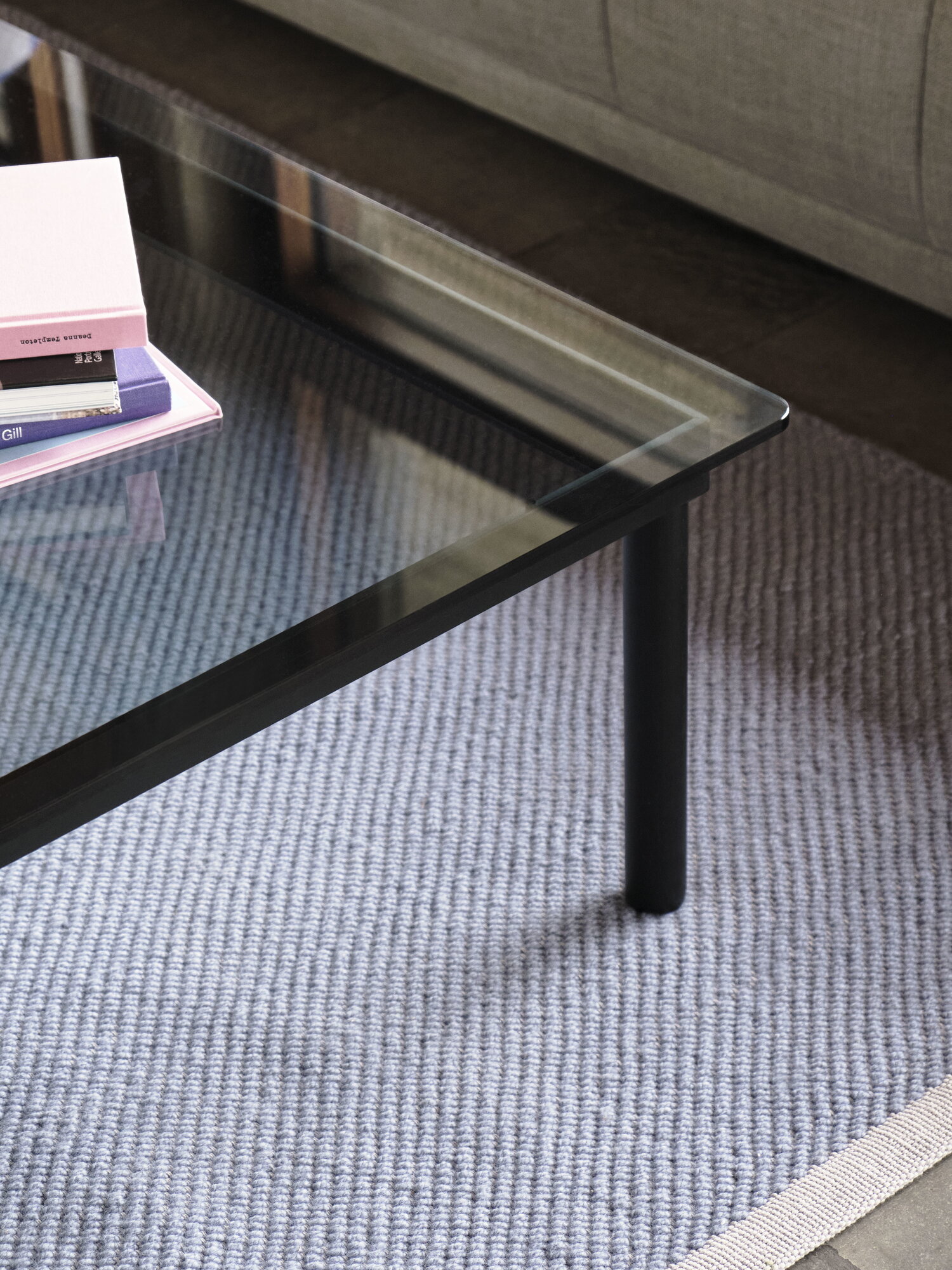 HAY Kofi table 80 x 80 cm, black lacquered oak - clear glass | Finnish ...