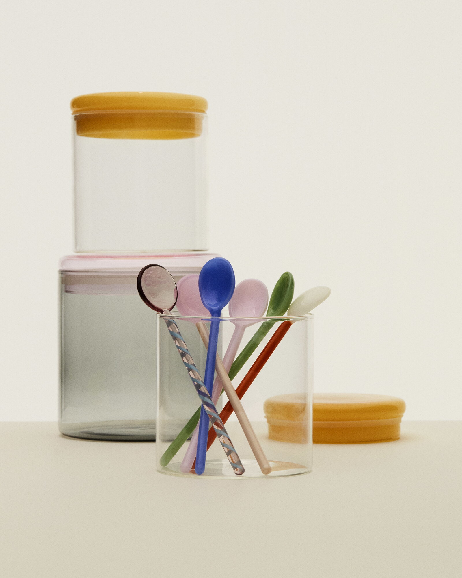 HAY Glass jar, L, grey - pink | Finnish Design Shop