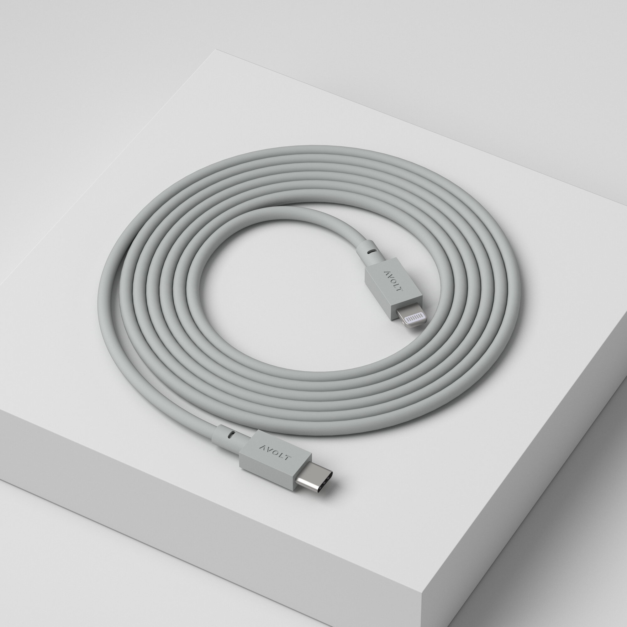 Avolt Cable 1 USB-C to Lightning charging cable , 2 m, Gotland grey ...