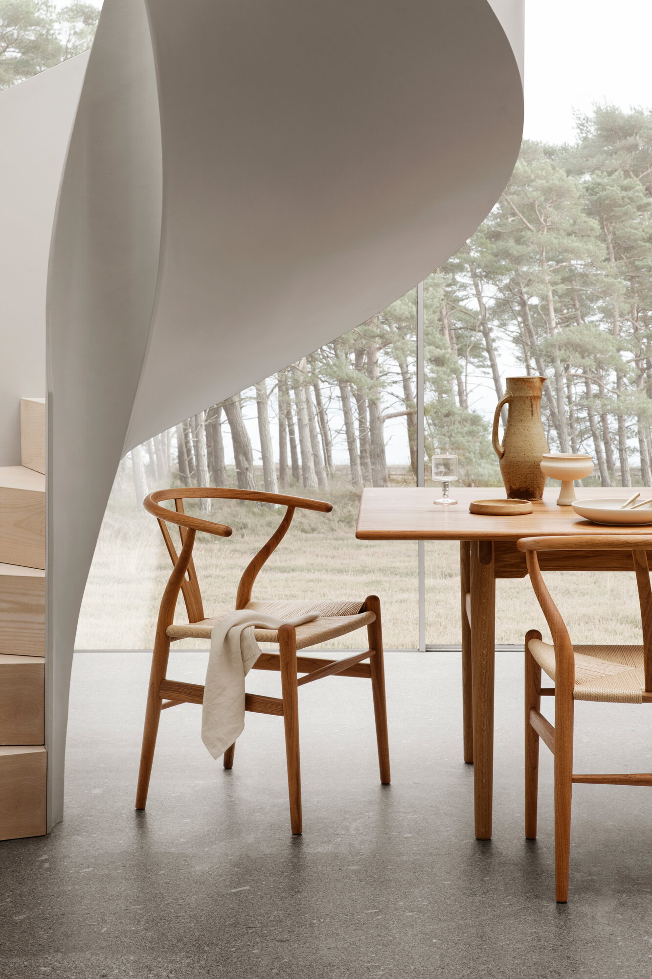 Carl Hansen & Søn CH327 dining table, teak - oak | Finnish Design Shop UK