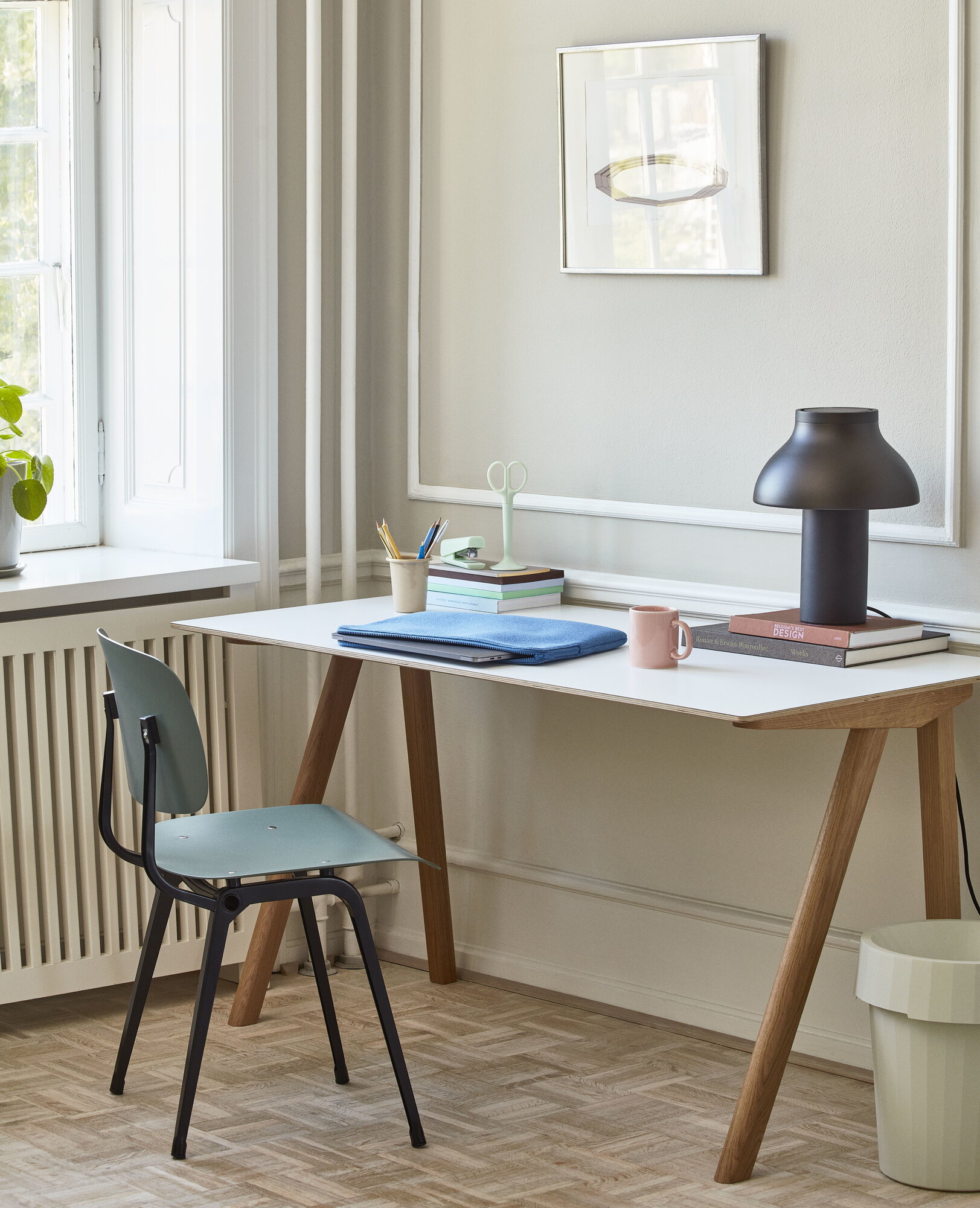 HAY CPH90 2.0 työpöytä, 130 x 65 cm, lakattu tammi - luonnonvalkoinen ...