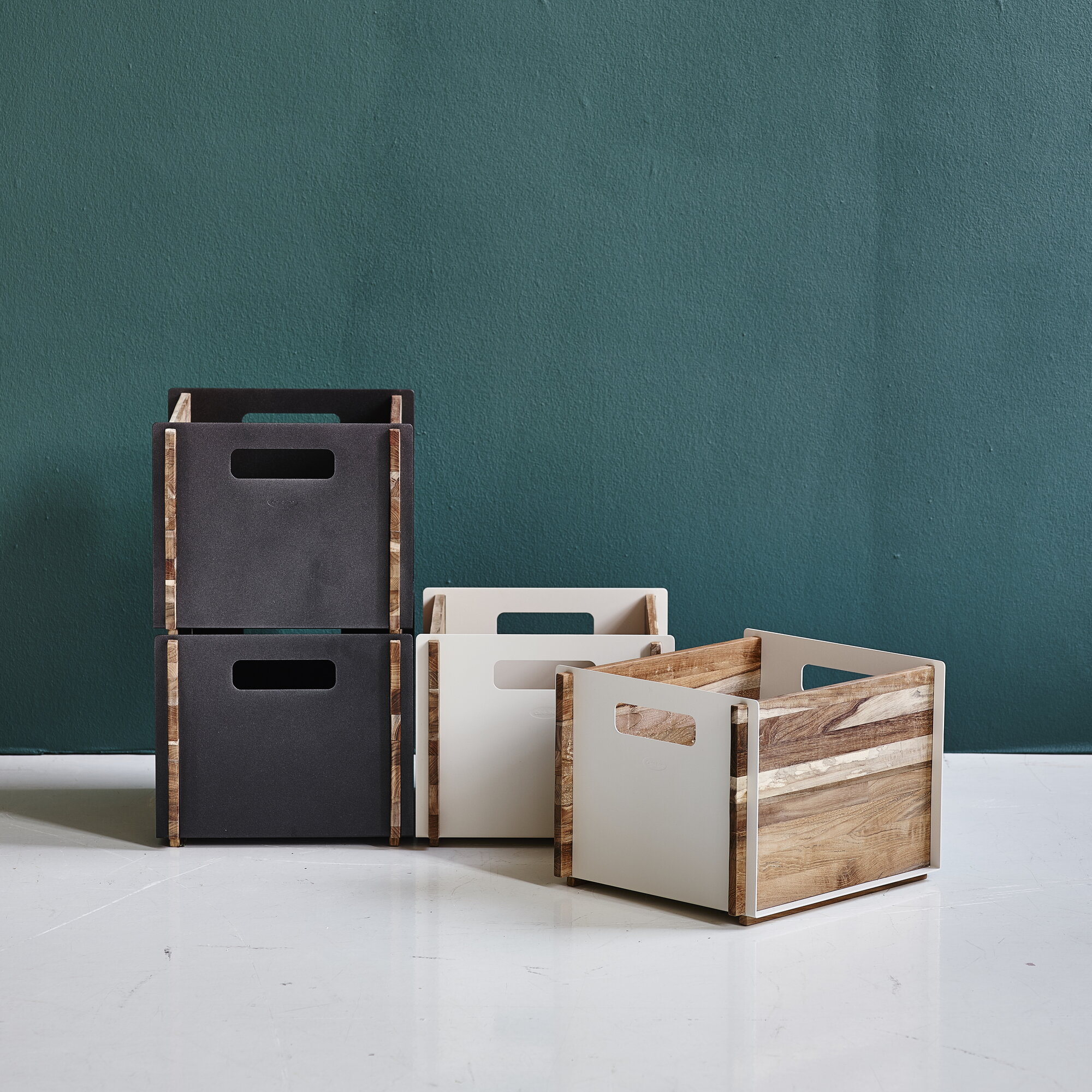Cane-line Box storage box, teak - grey | Finnish Design Shop
