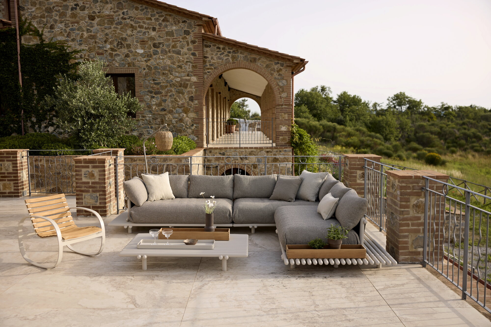 Cane-line Parc rocking chair, teak - sand | Finnish Design Shop