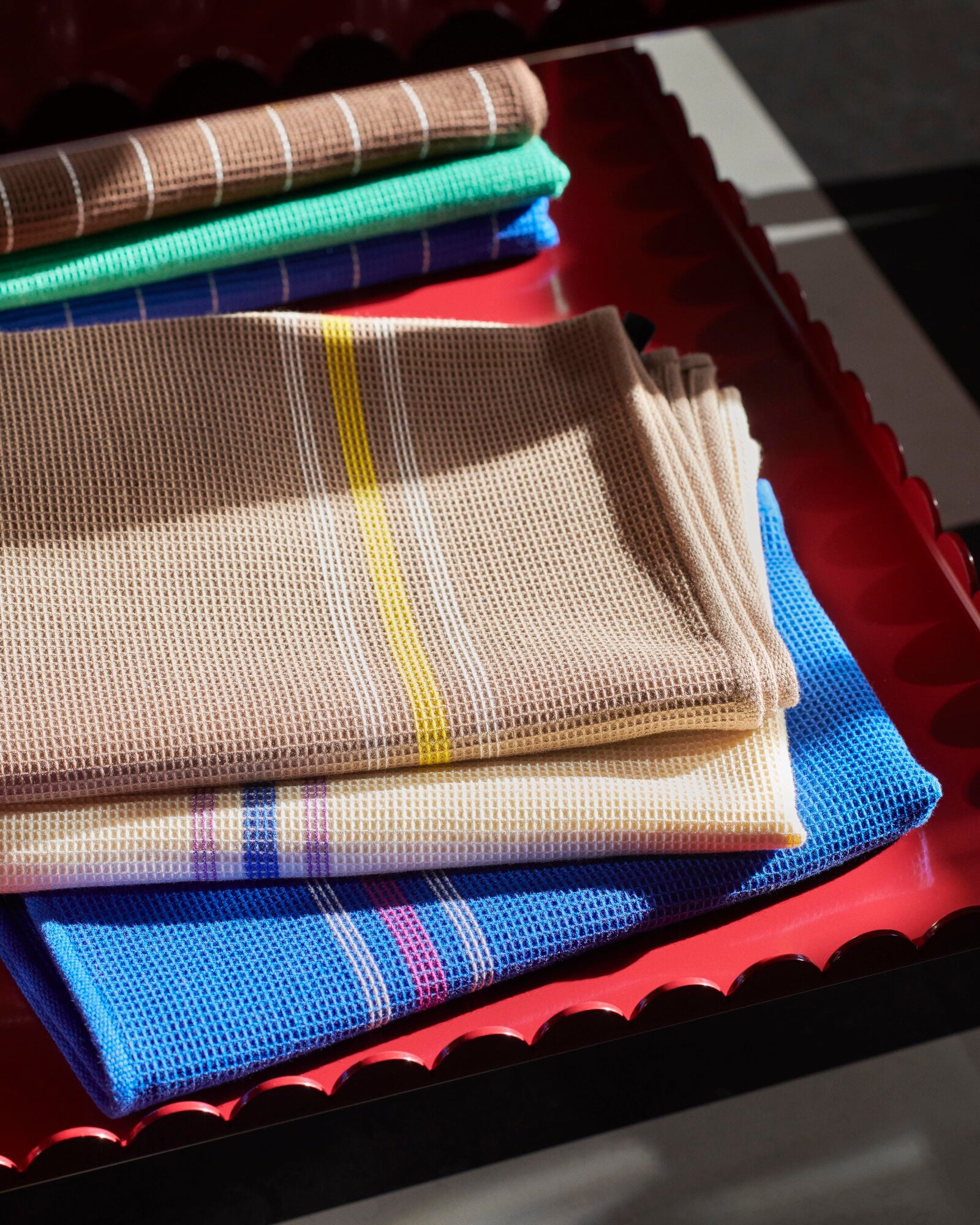 HAY Canteen tea towel, 52 x 80 cm, blue and fuchsia | Finnish Design Shop