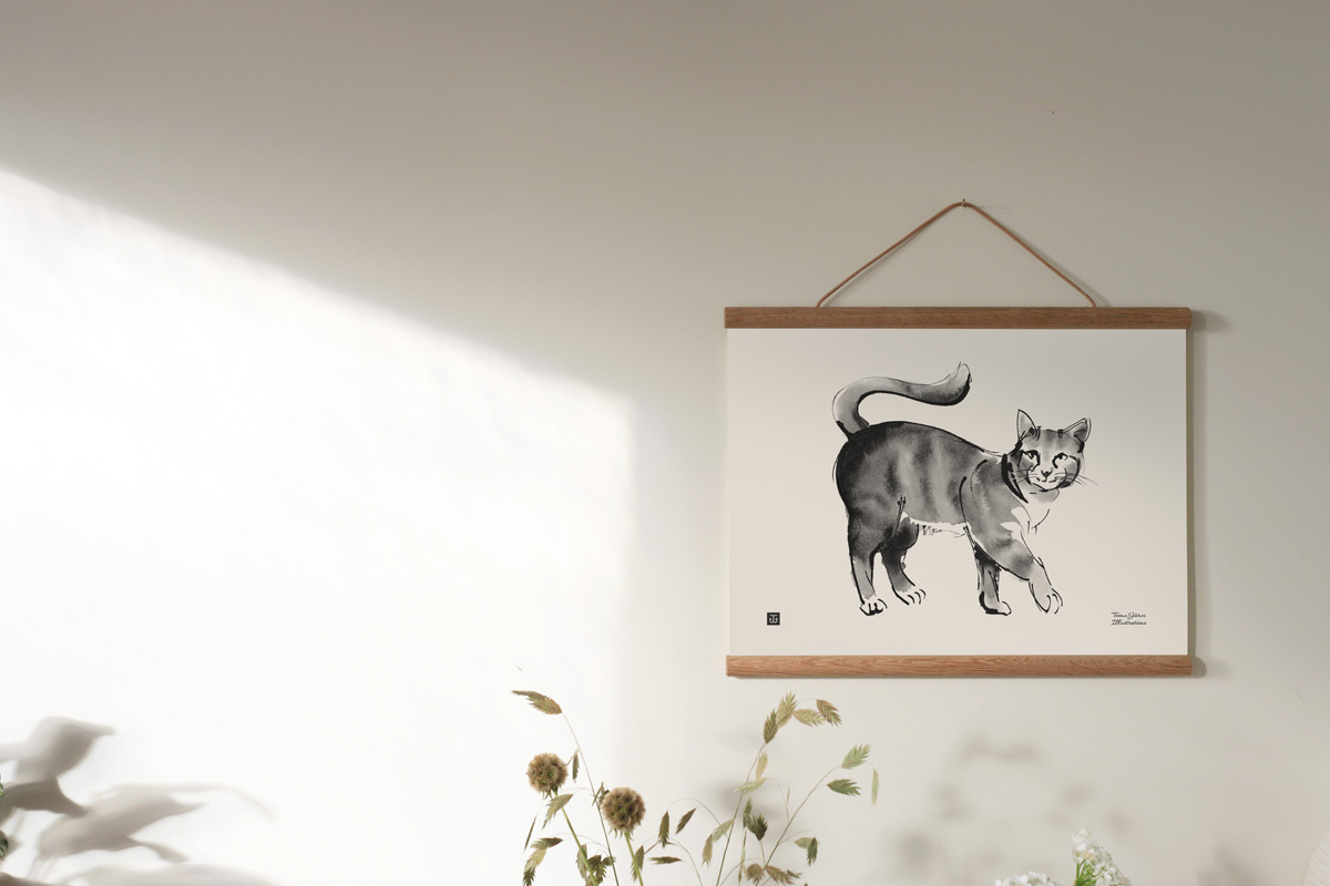 Teemu Järvi Illustrations Cat poster, 40 x 30 cm | Finnish Design Shop