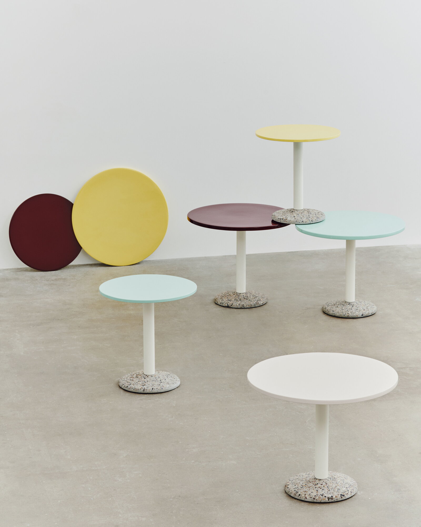HAY Ceramic table, 90 cm, bright yellow | Finnish Design Shop