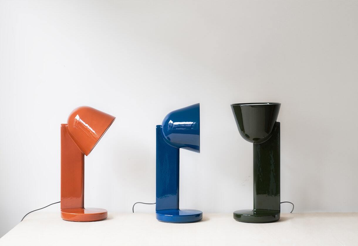 Flos Ceramique down table lamp, rust red | Finnish Design Shop UK