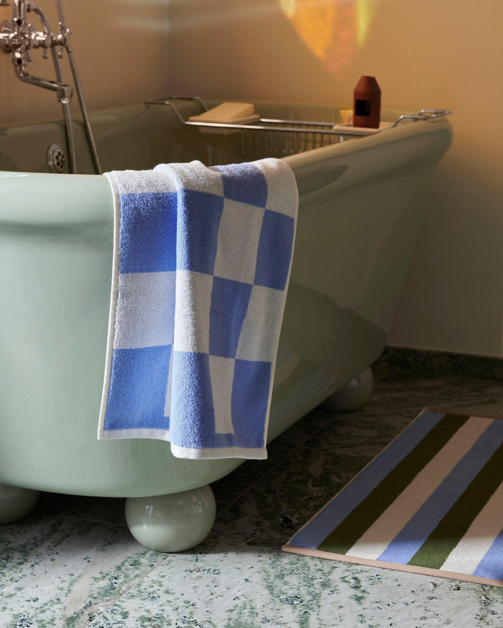 HAY Check bath towel, 70 x 136 cm, sky blue | Finnish Design Shop