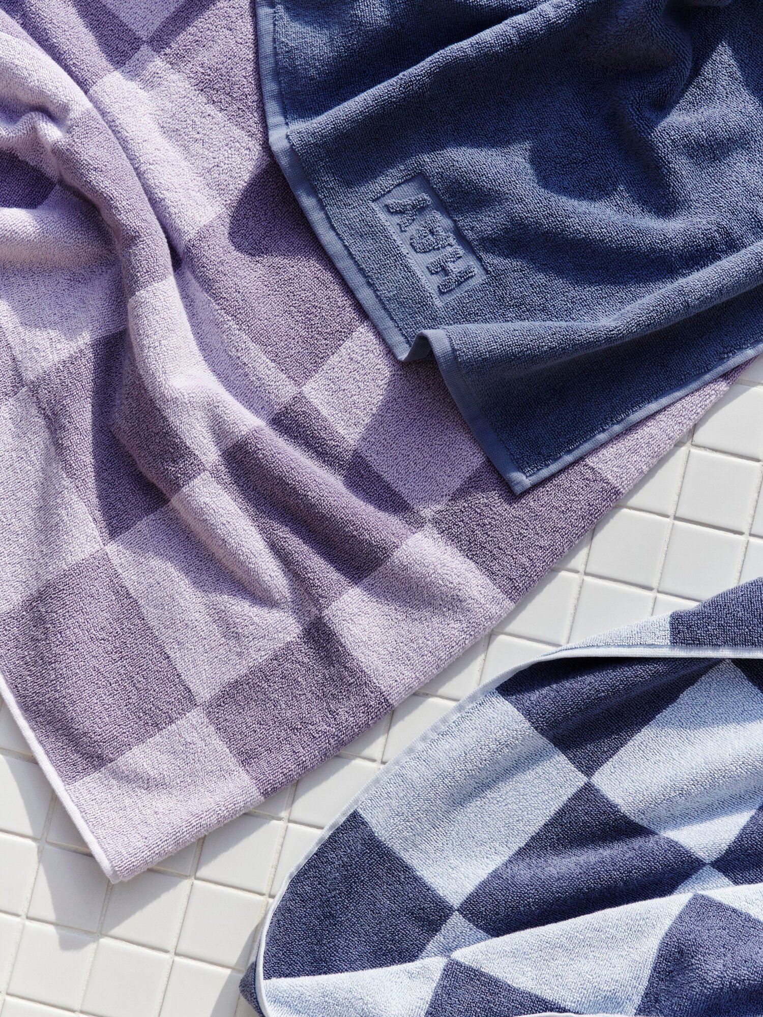 HAY Check bath towel, 70 x 136 cm, steel blue | Finnish Design Shop