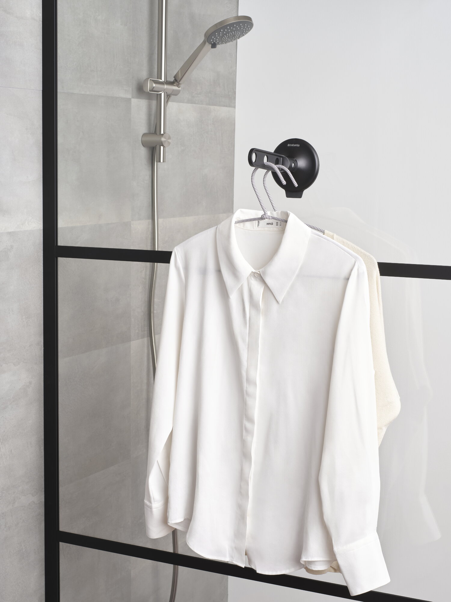 Brabantia Clothes hook with suction cup, black | Finnish Design Shop UK