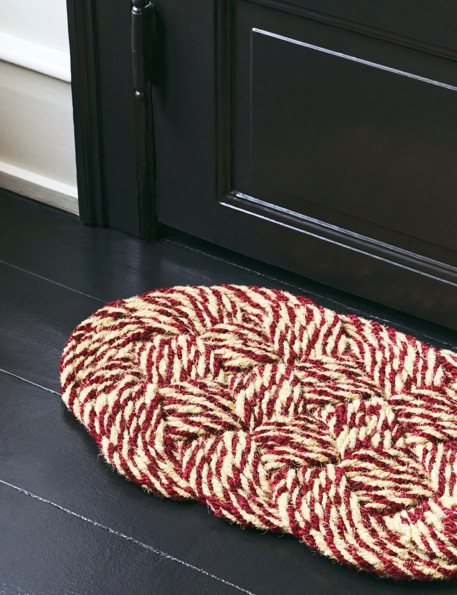 HAY Coco Swirl door mat, bordeaux - off-white | Finnish Design Shop NL