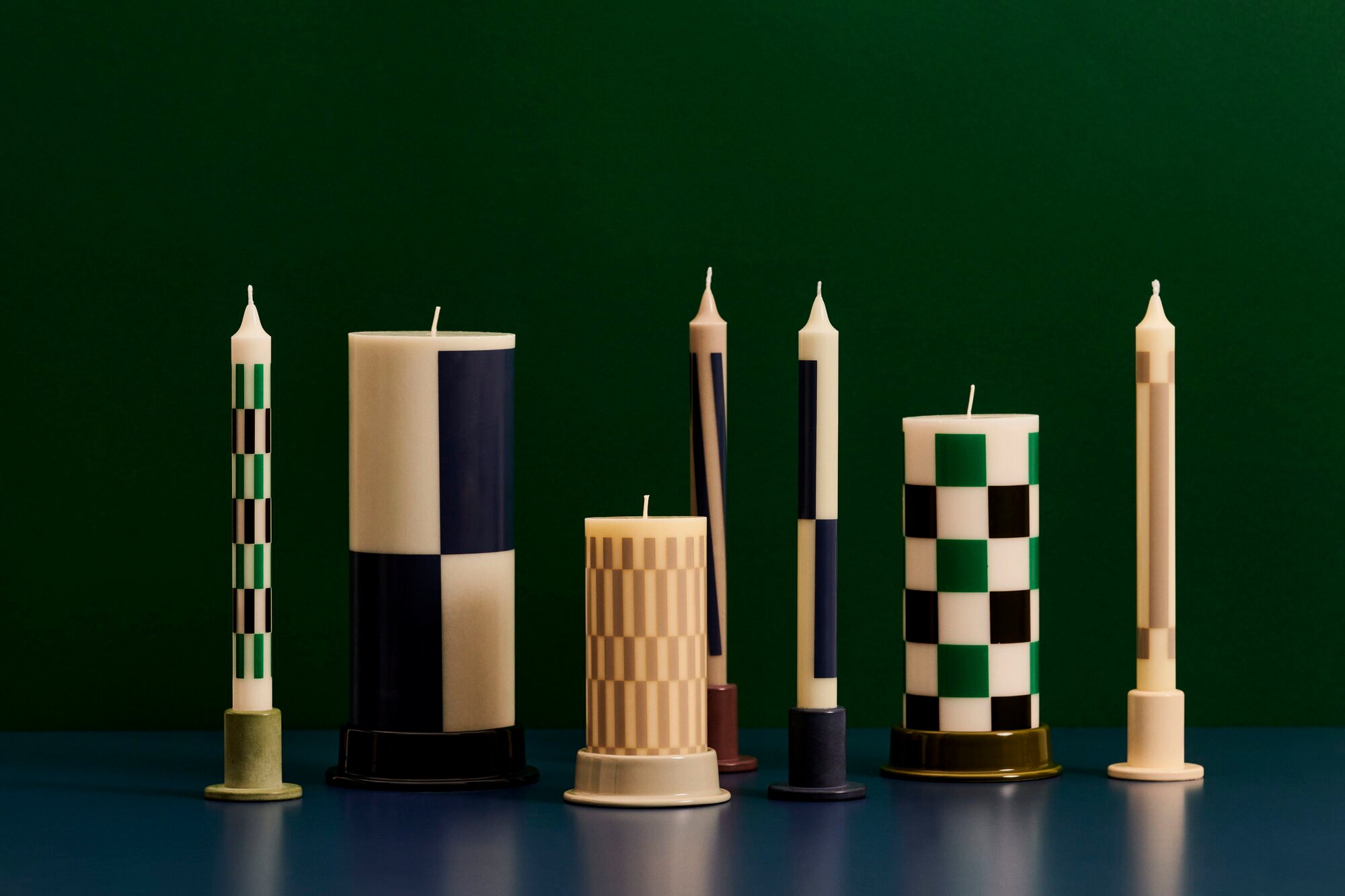 HAY Pattern candle, set of 4, cream - dark | Finnish Design Shop