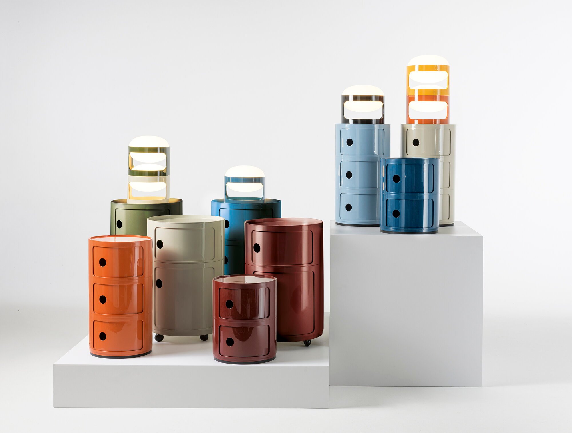 Kartell Componibili Big storage unit, 2 modules, burgundy | Finnish ...