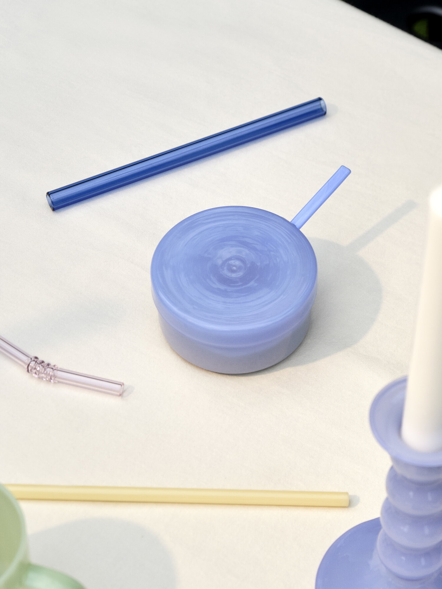 HAY Wavy kynttilänjalka, L, jade vaaleansininen | Finnish Design Shop
