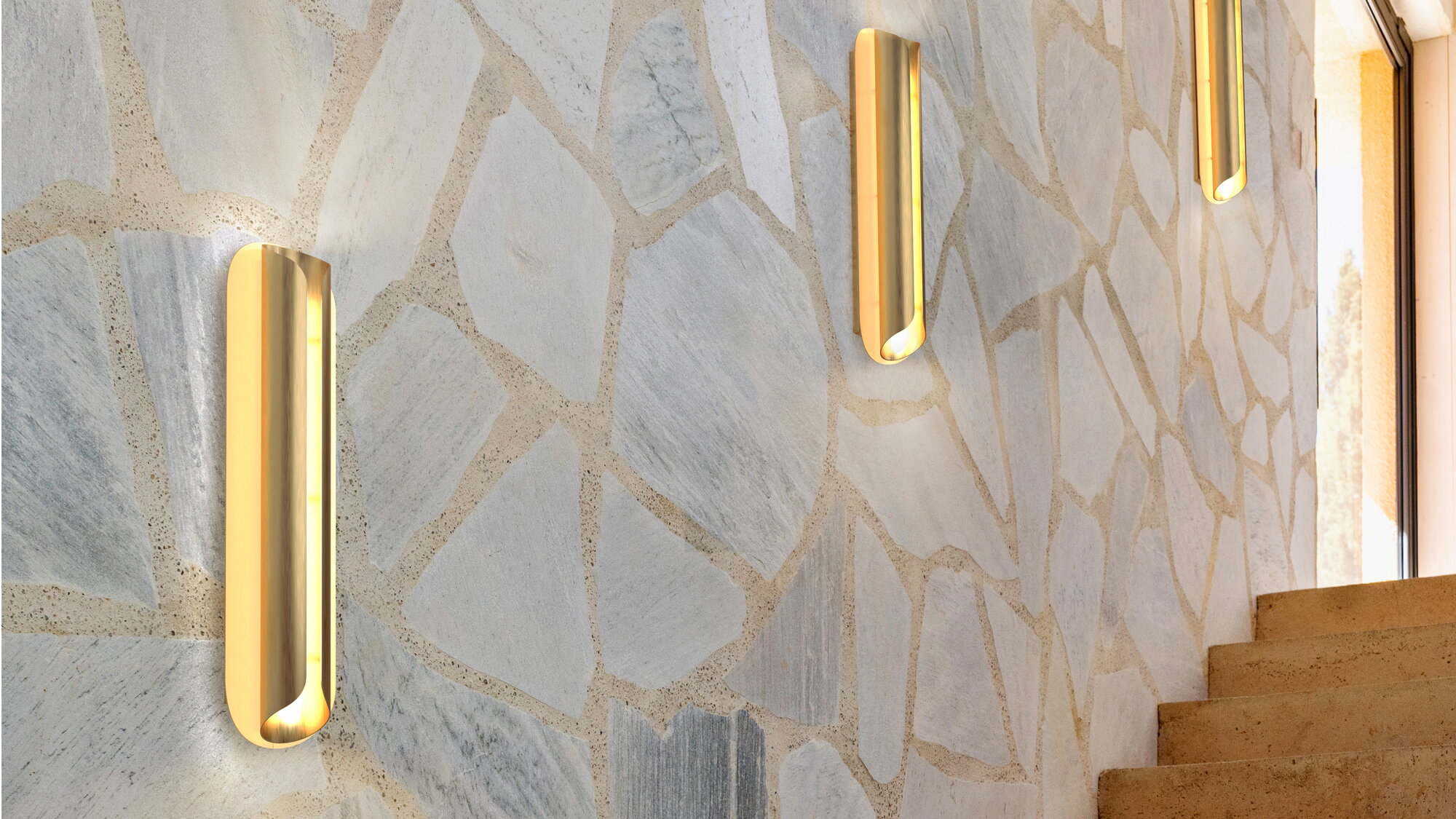 DCWéditions Rosalie L wall lamp, 60 cm, gold | Finnish Design Shop UK