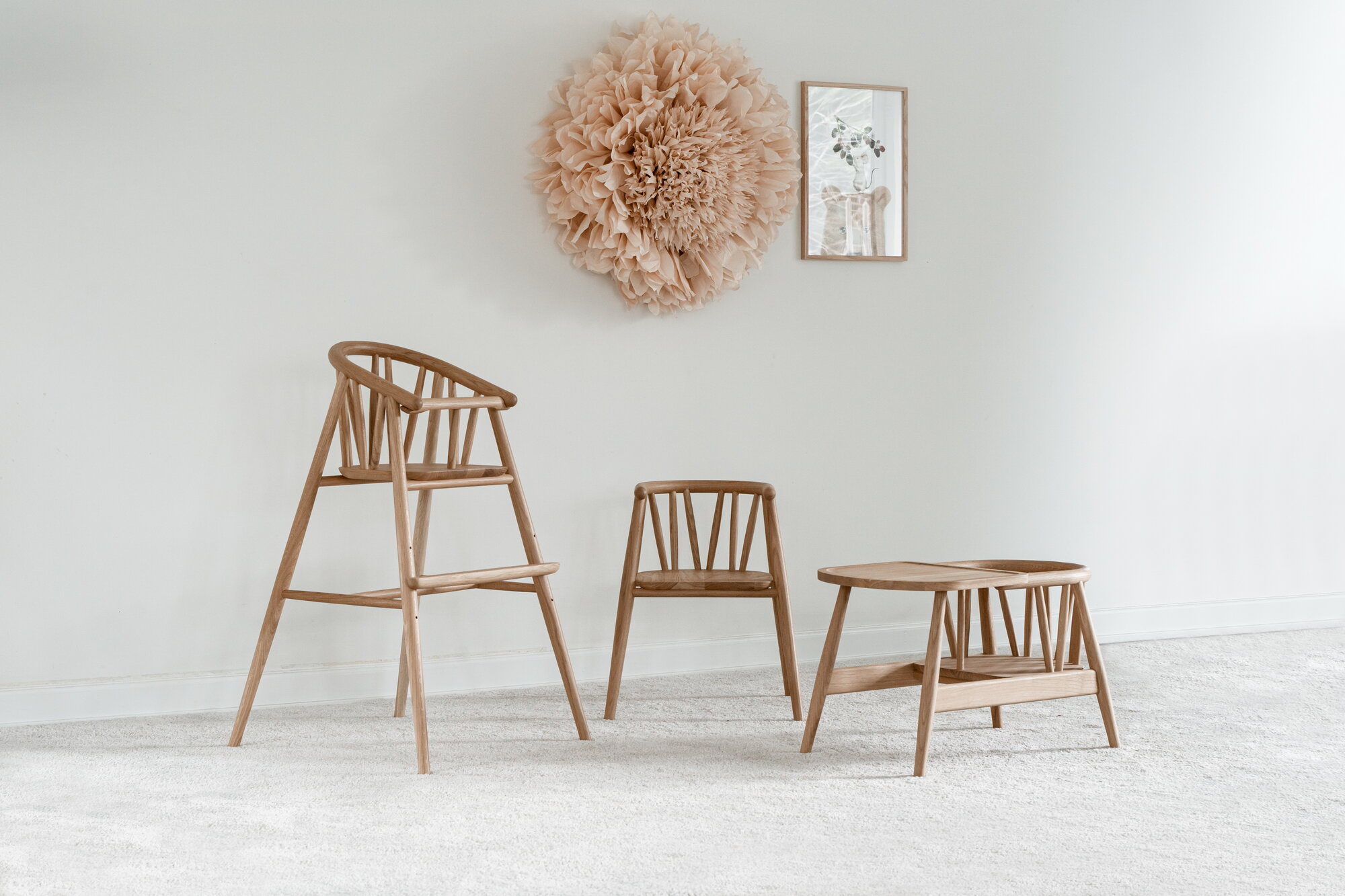 Oaklings Smilla toddler chair with tray, oak | Finnish Design Shop