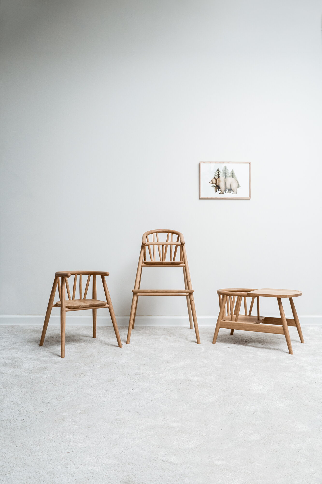 Oaklings Smilla toddler chair with tray, oak | Finnish Design Shop