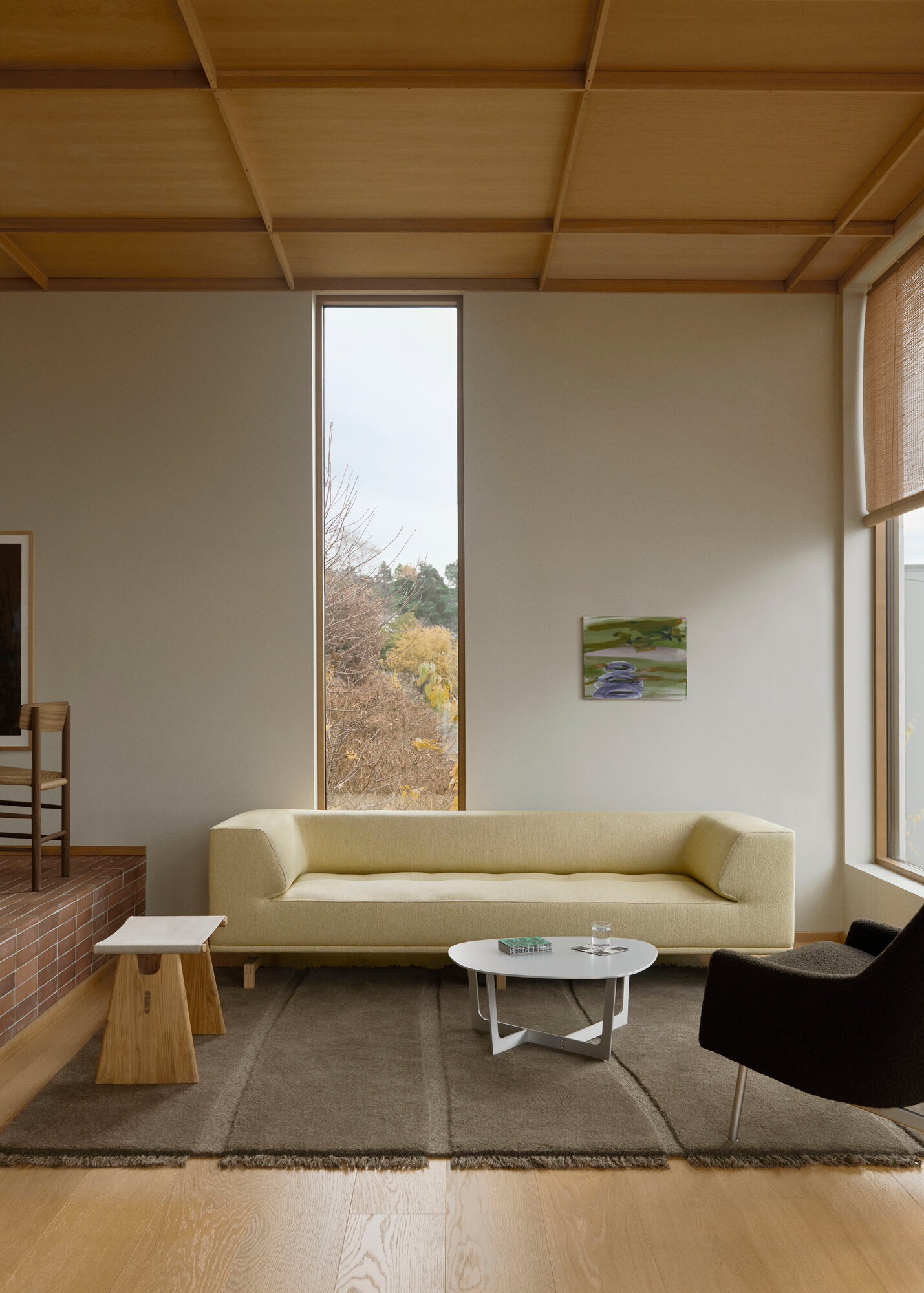 Fredericia Delphi 3-seater sofa, brushed aluminium - yellow Keiga 422 ...