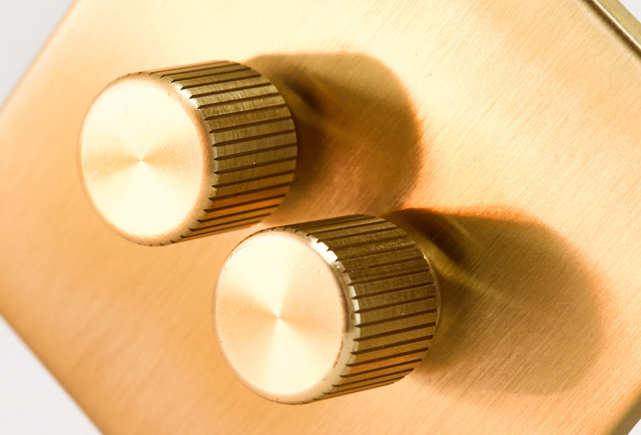 Tala Double rotary wall dimmer, brass | Finnish Design Shop