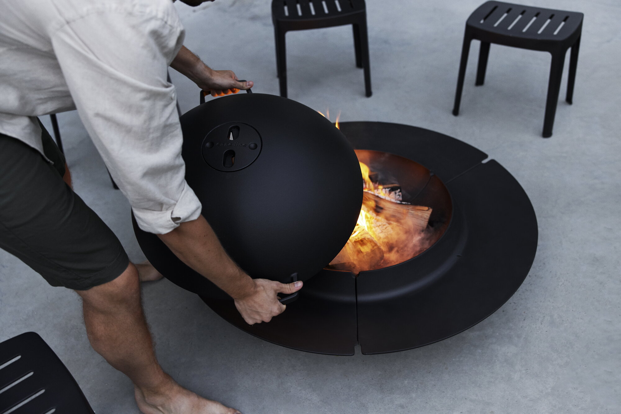Cane-line Ember fire pit, large, black | Finnish Design Shop