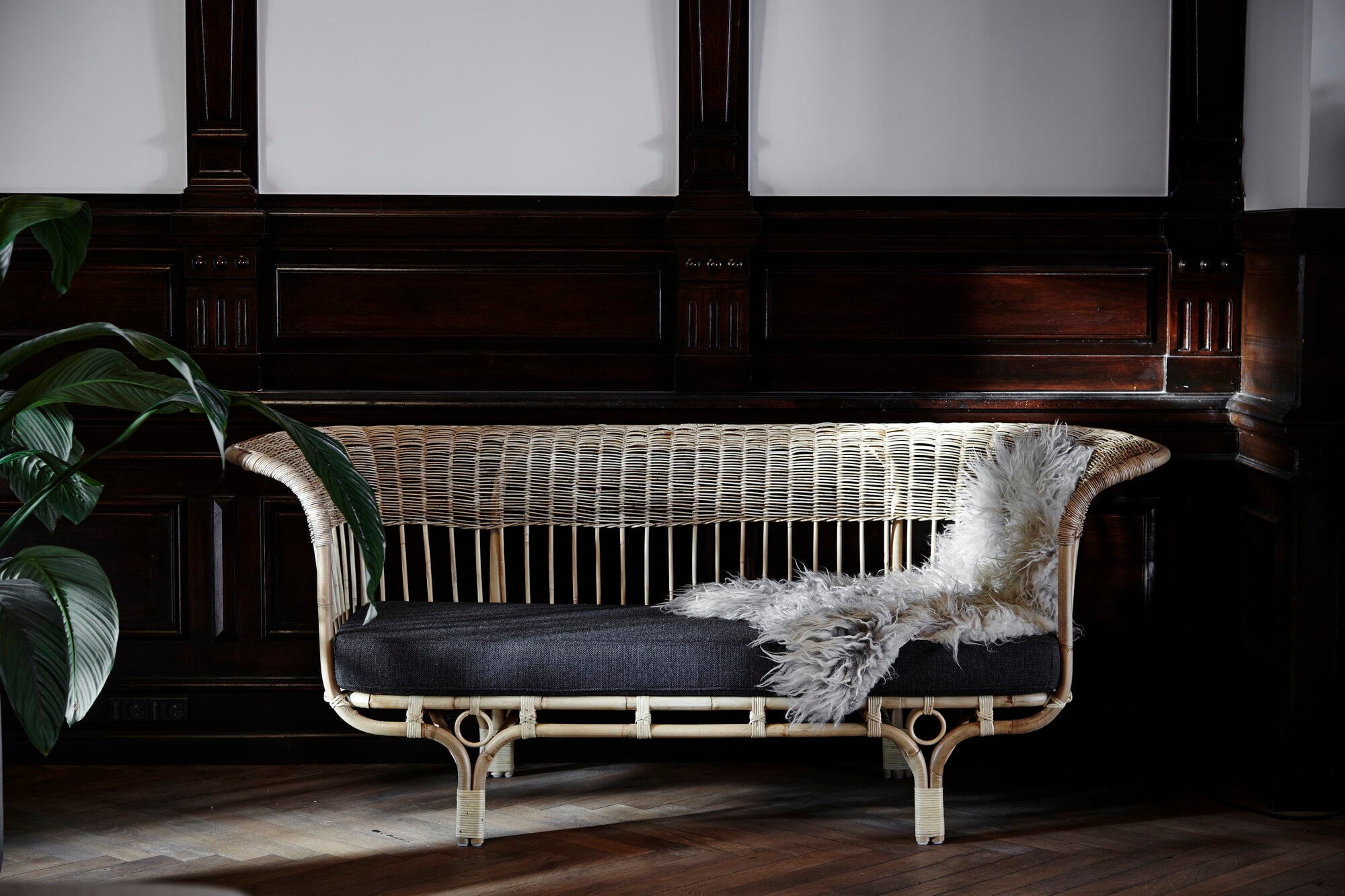 Sika-Design Belladonna sofa, natural rattan - dark grey | Finnish Design Shop UK