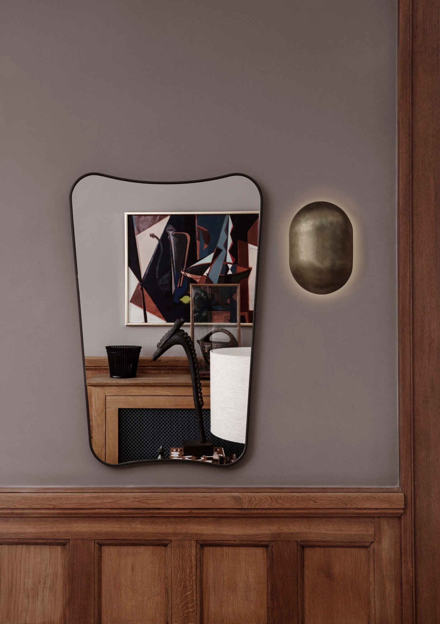 GUBI F.A. 33 mirror, 54 x 80 cm, black brass | Finnish Design Shop