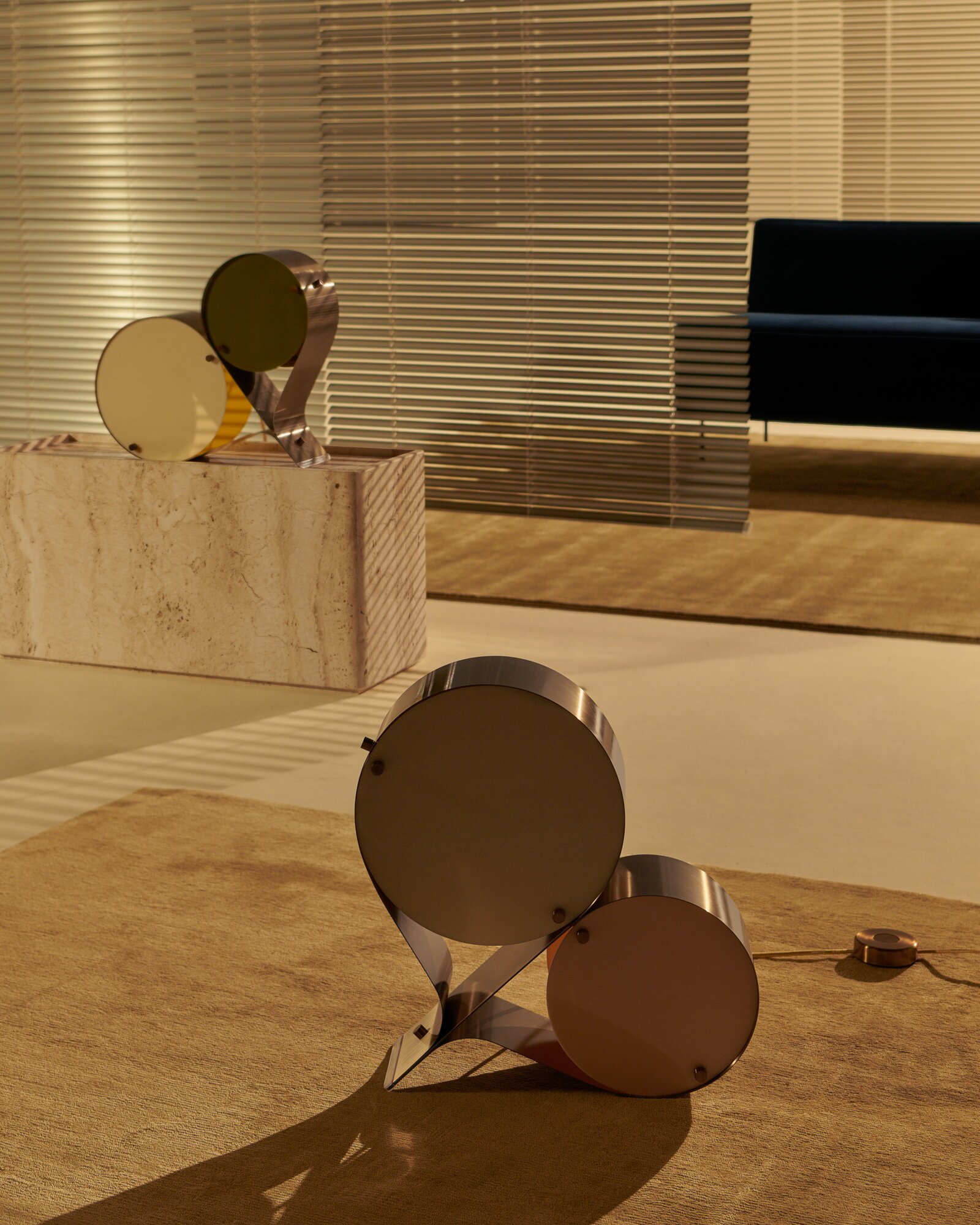 GUBI Pietra side table, 30 x 80 x 40 cm, neutral white travertine ...