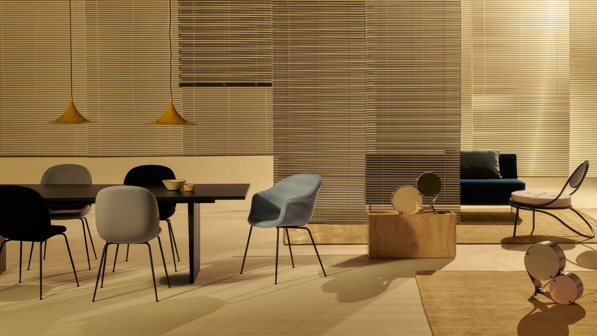 GUBI Pietra side table, 30 x 80 x 40 cm, neutral white travertine ...