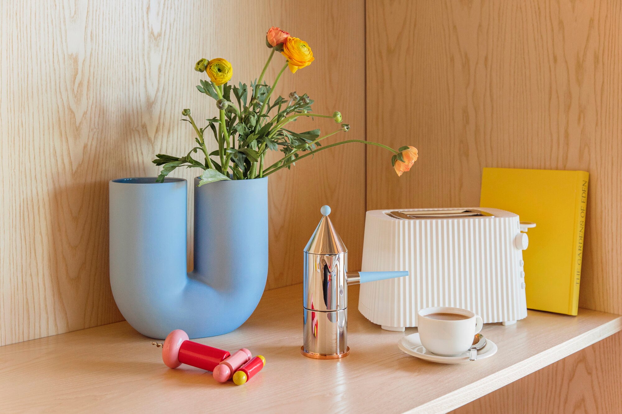 Alessi Twergi ES17 corkscrew, red - pink - yellow | Finnish Design Shop