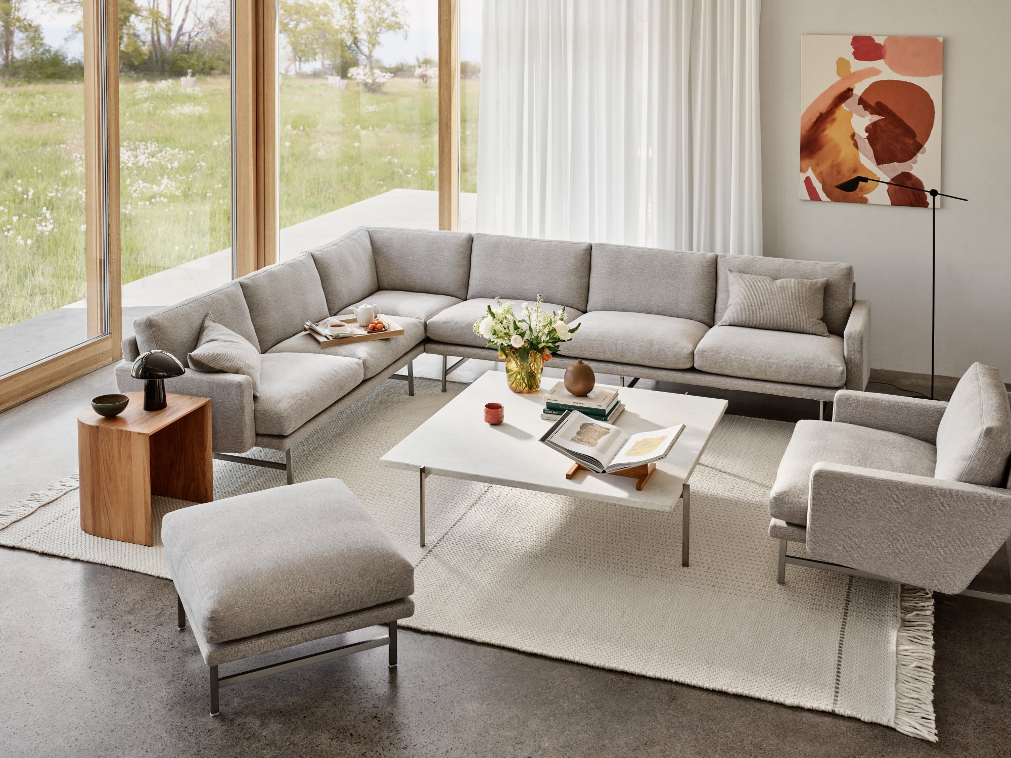 Fritz Hansen PL110S Lissoni ottoman, acero pulido mate - Clay 0012 ...