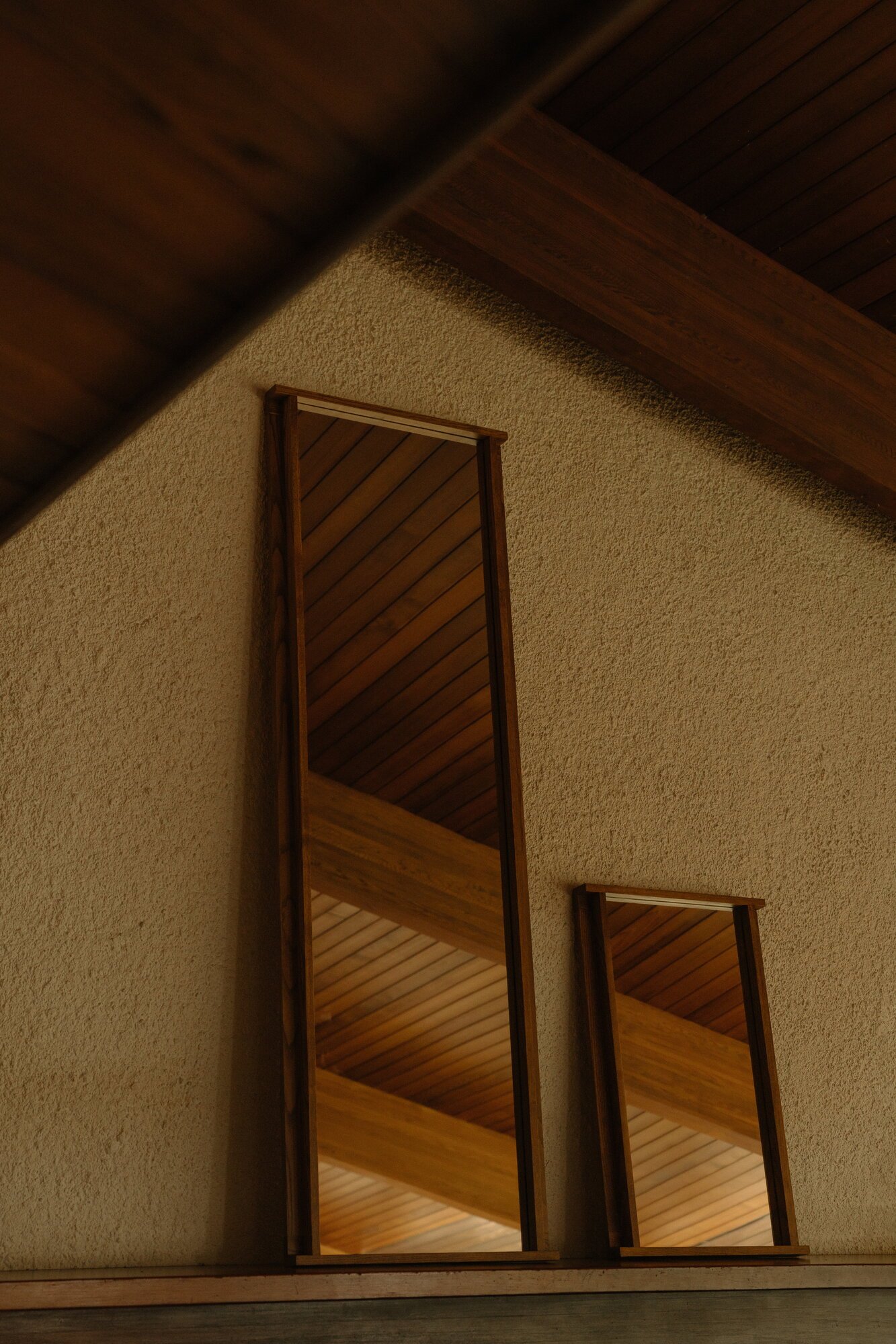 Frama Symmetry mirror, large, honey ash wood | Finnish Design Shop