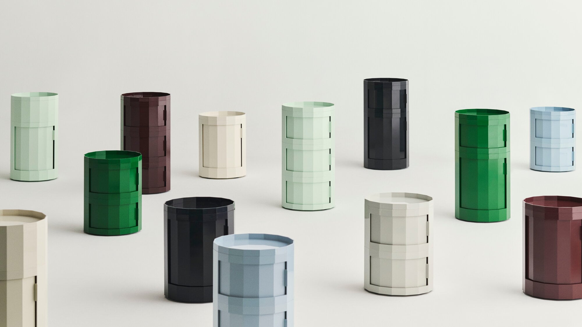 HAY Facet cabinet 20, two doors, misty blue | Finnish Design Shop NL