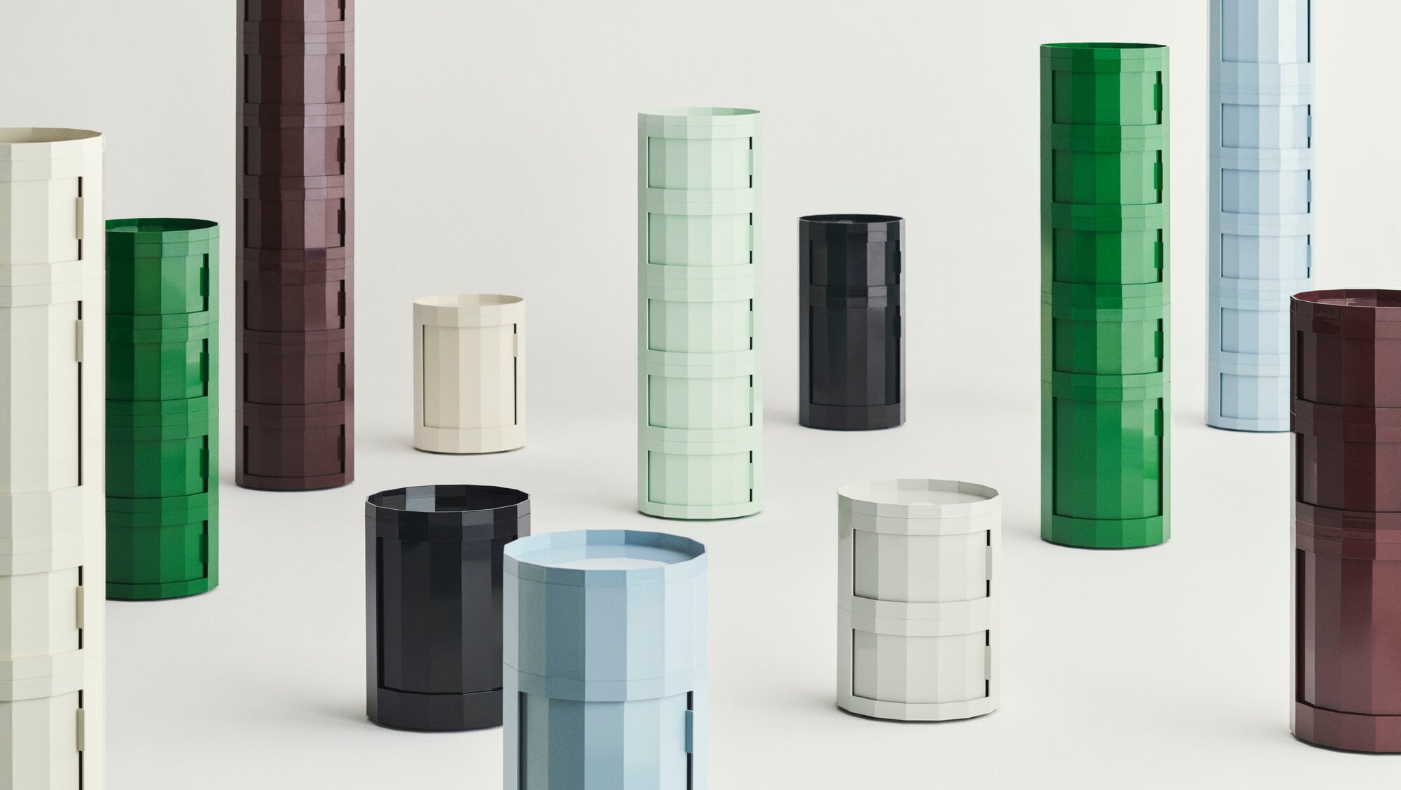 HAY Facet Schrank 30, drei Türen, nebliges Blau | Finnish Design Shop