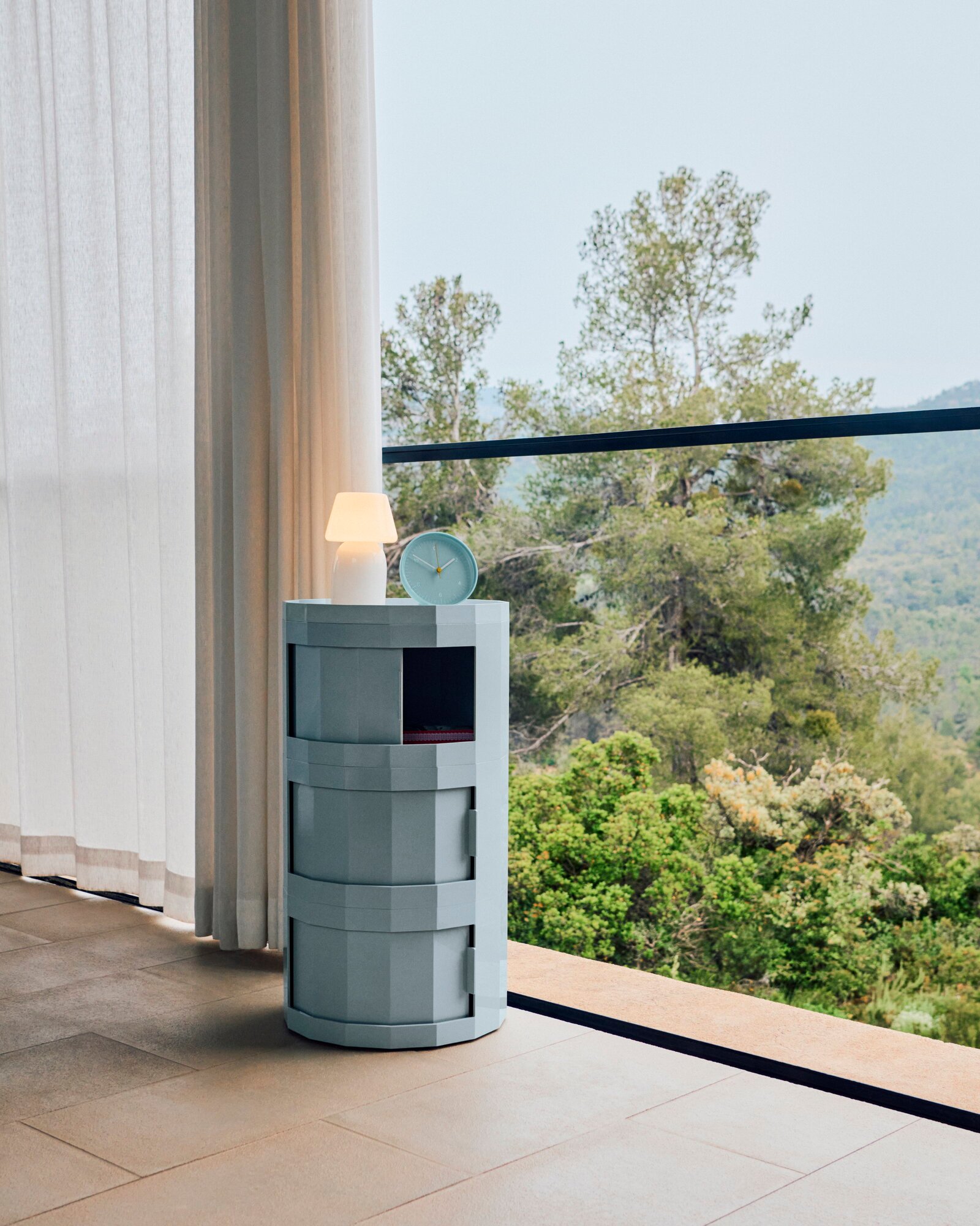 HAY Facet cabinet incl. feet and castors, high, misty blue | Finnish ...