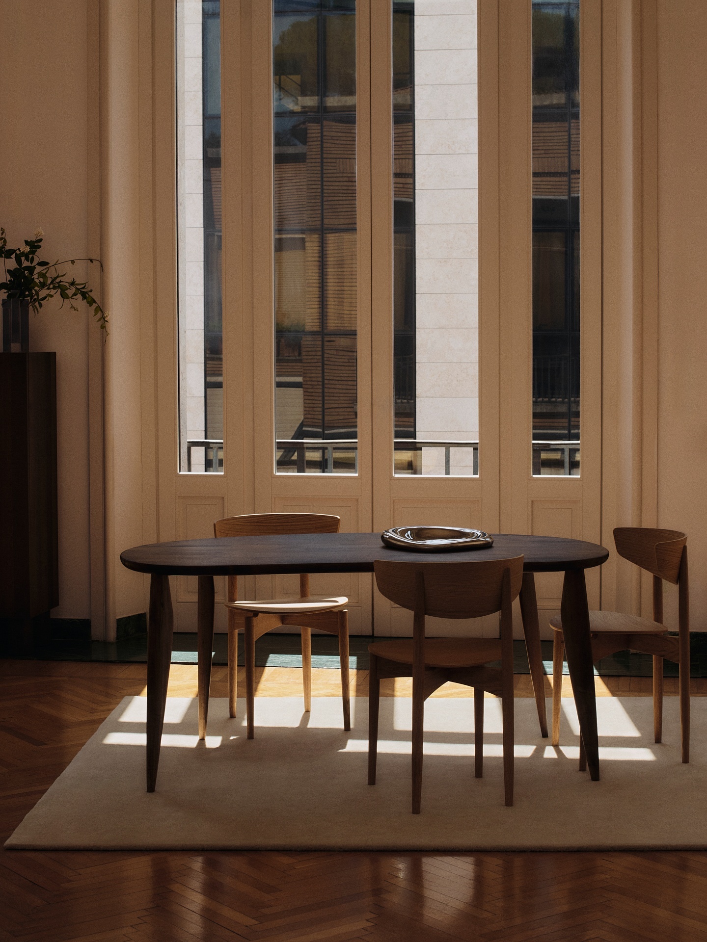 Ferm Living Feve table with a drawer, 86 x 160 cm, walnut | Finnish ...