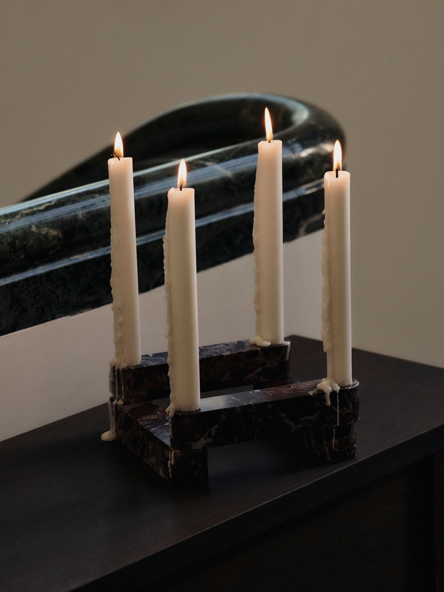 Ferm Living Newel modular candleholder set, travertine | Finnish Design ...