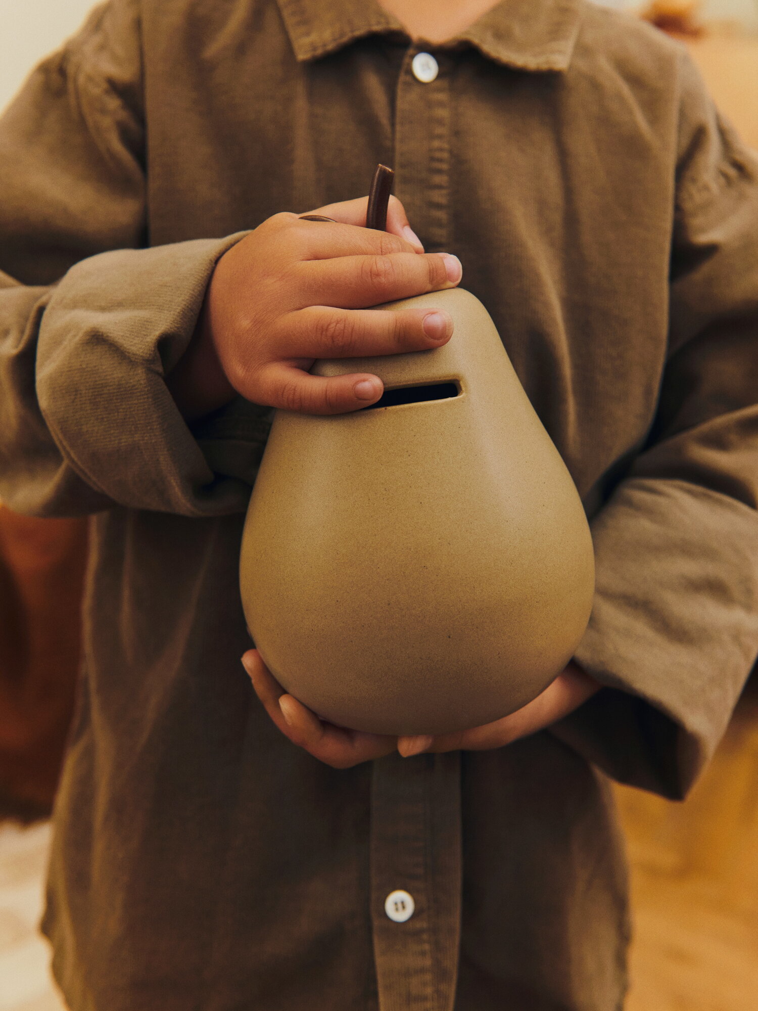 Ferm Living Pear money bank, cashmere | Finnish Design Shop