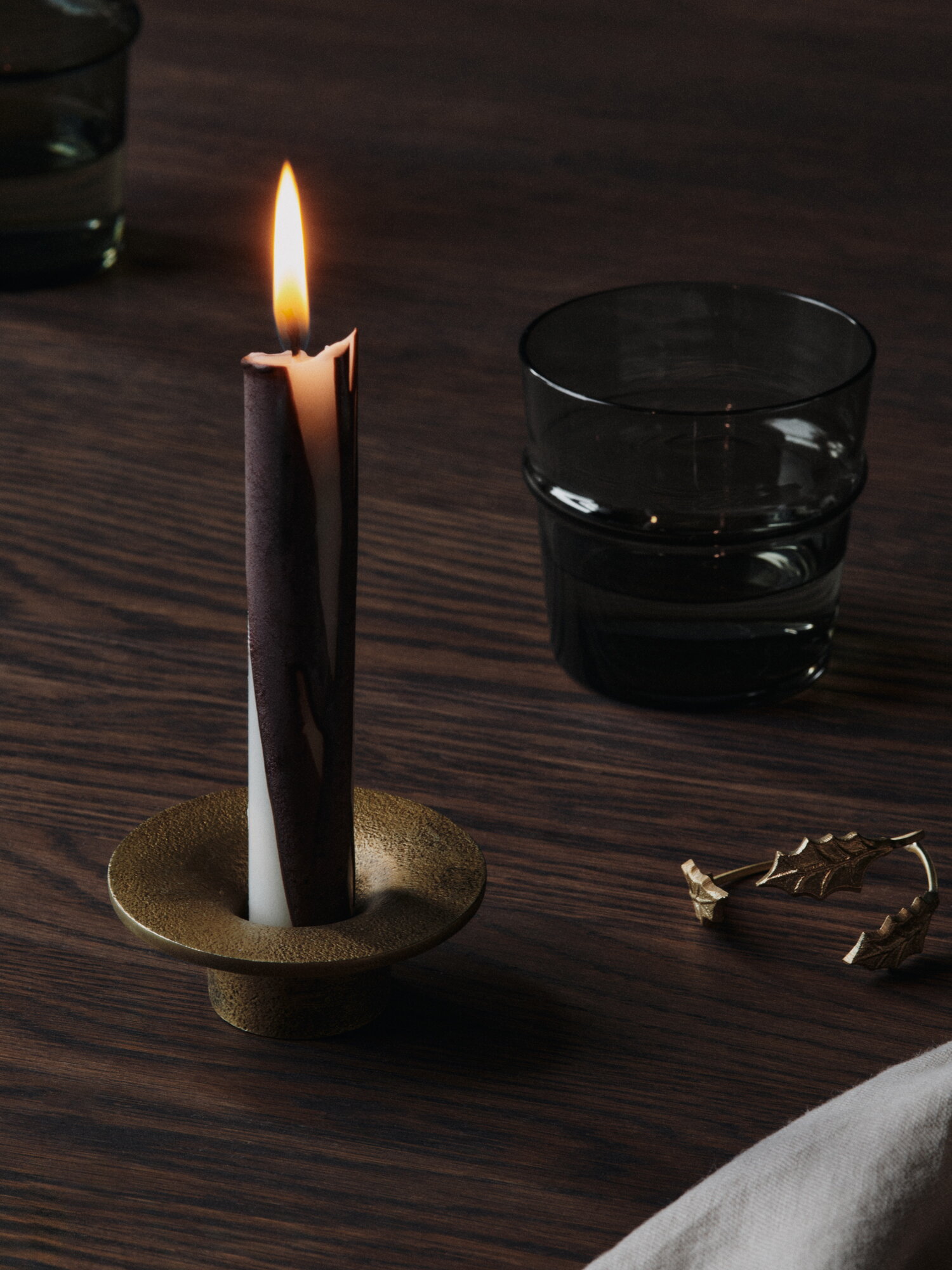 Ferm Living Dryp candle, set of 2, dark chocolate | Finnish Design Shop